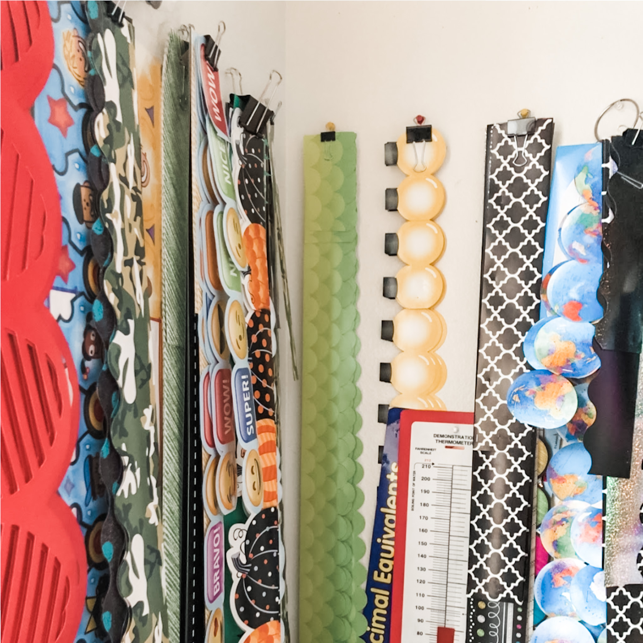 Teacher Recipe: Bulletin Border Storage Hack - The Classroom Cookbook